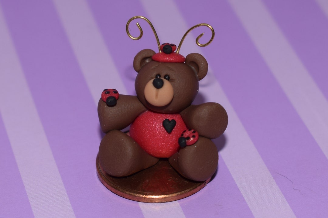 Theo a Miniature Teddy Bear in Ladybug Costume With Ladybug - Etsy
