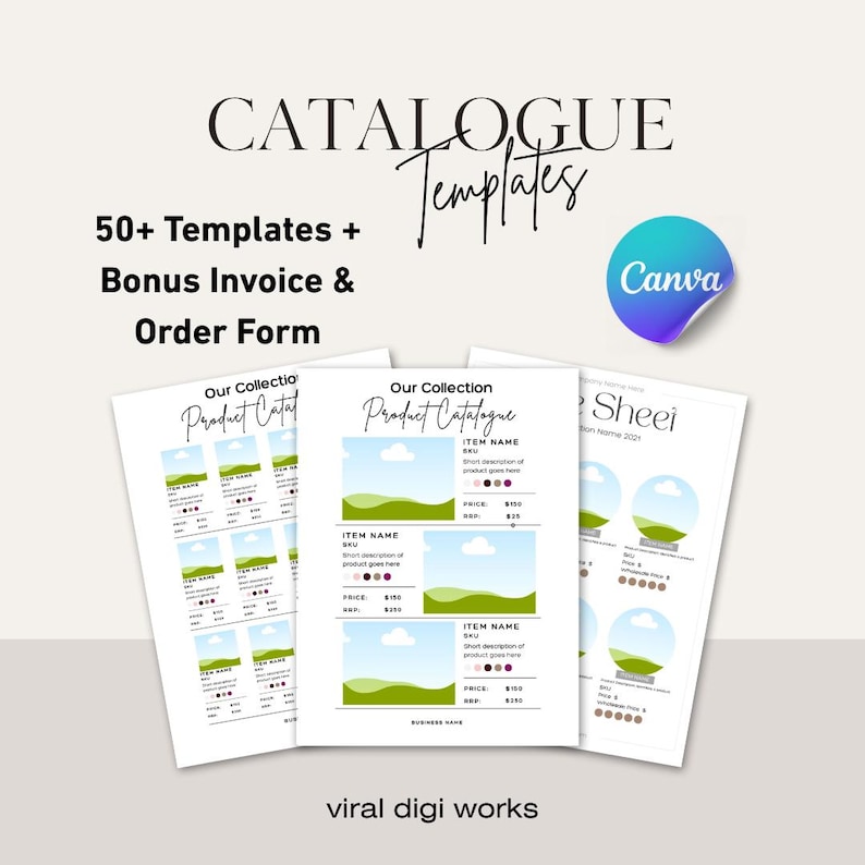 Editable Product Catalog Template Canva: Small Business Lookbook - Etsy