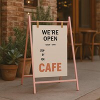 Hanging Menu Sign, Wall Mounted Cafe Menu Display, Double Sided Blade ...