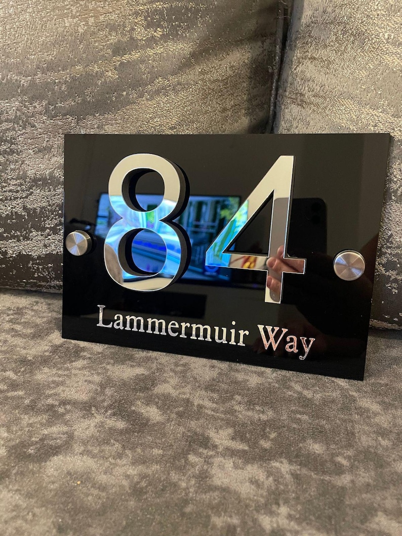 House Number Sign, Custom Acrylic Sign, Personalized Address Plaque - Etsy