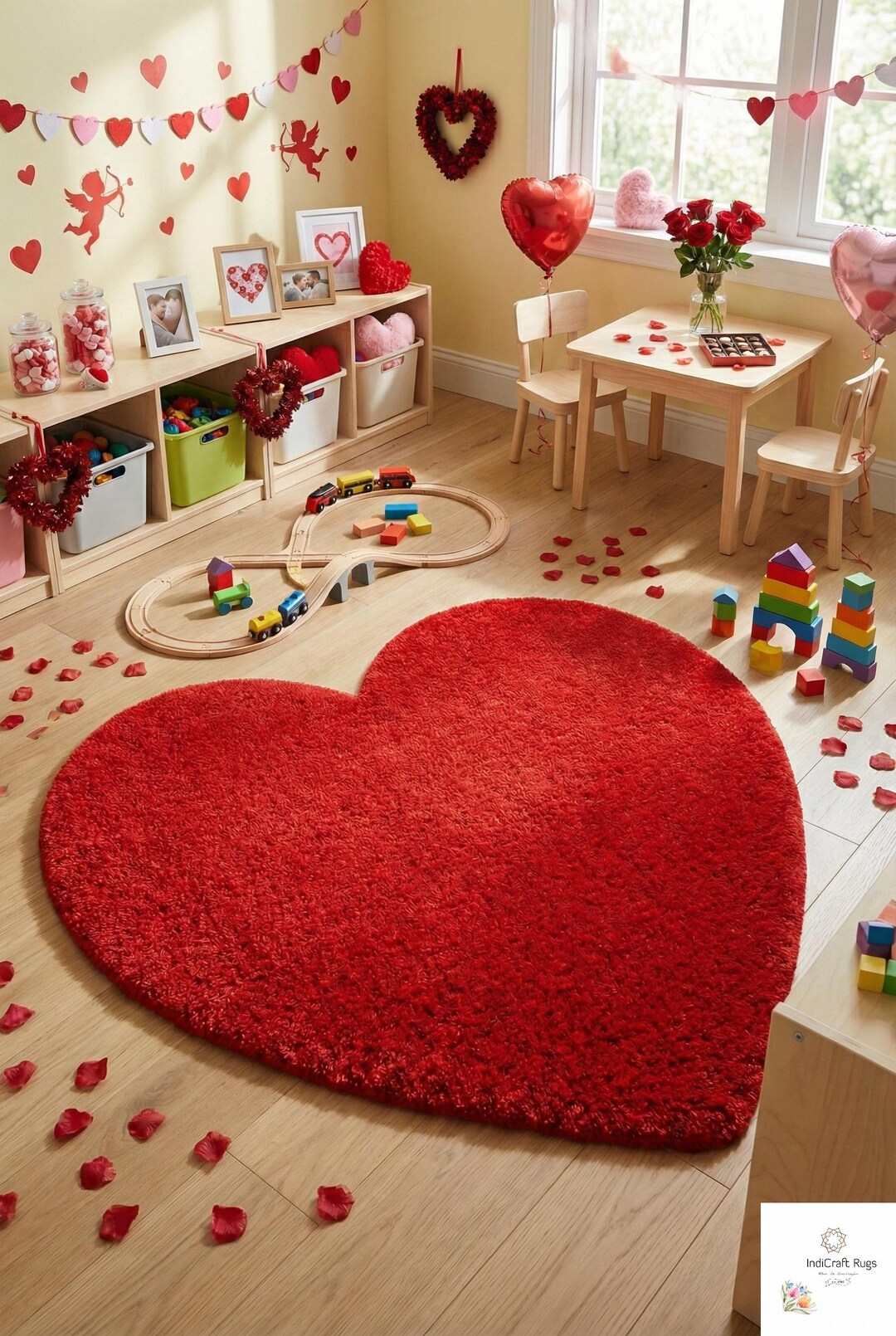 Handtufted Heart Shape Rug, Valentine's Day Gift for Her, Romantic Home ...