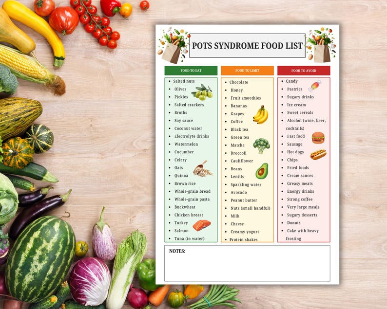 POTS Syndrome Food List, Nutrition Plan PDF, Chronic Illness Food Guide ...