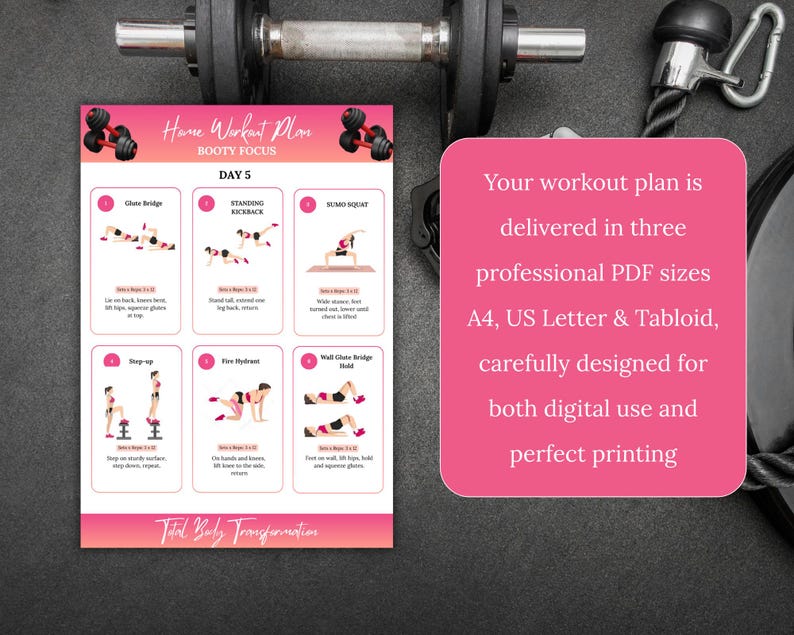 Beginner Friendly Home Workout Plan | Printable 30 Day Fitness Guide ...