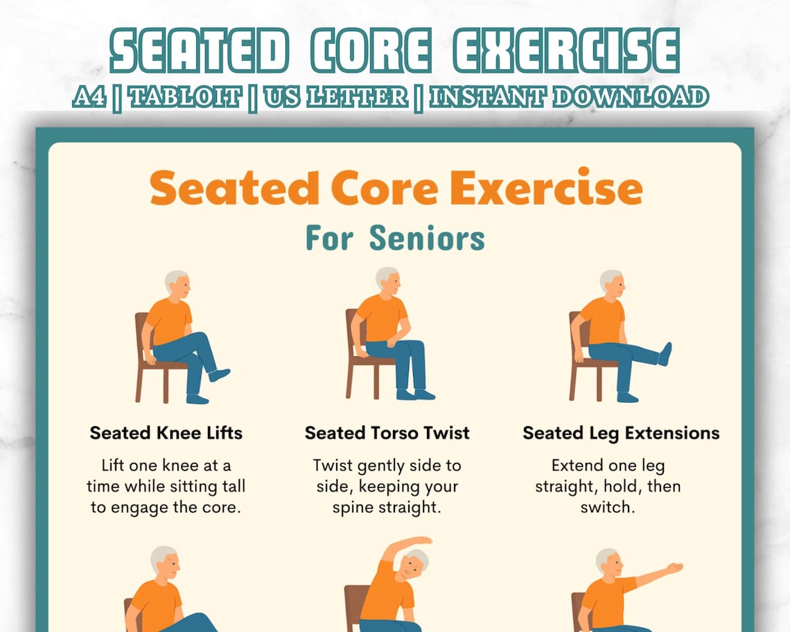 Seated Chair Core Exercises for Seniors – Gentle Chair Core Workout ...