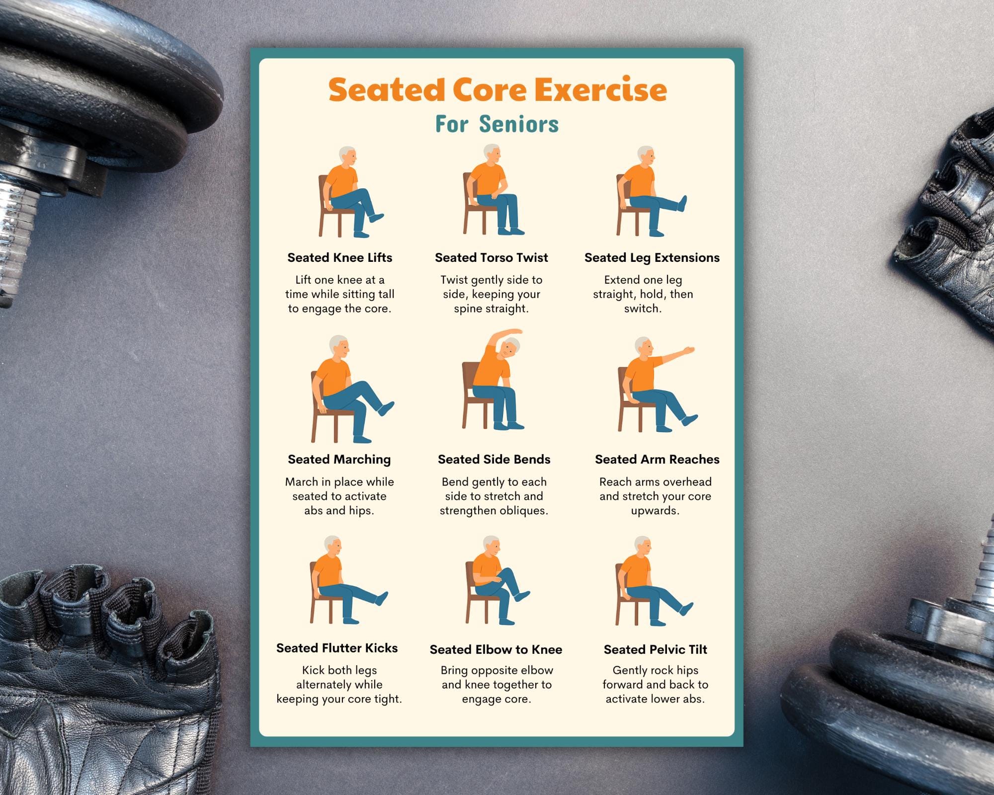Seated Chair Core Exercises for Seniors – Gentle Chair Core Workout ...