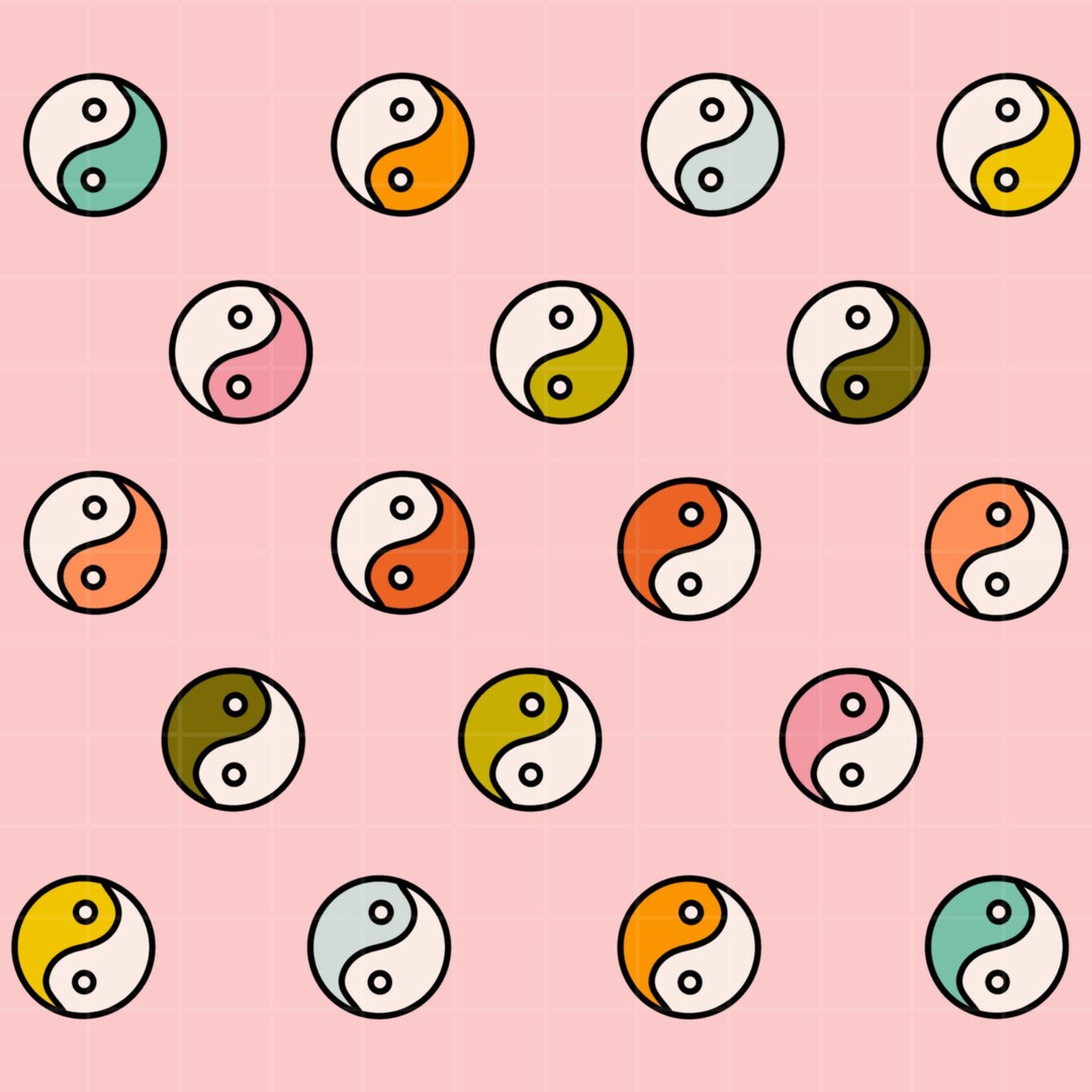 Colorful Yin Yang Seamless Repeating Pattern, Rainbow Repeat Pattern ...