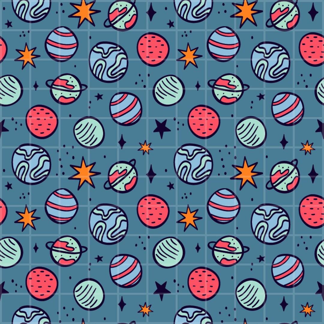 Colorful Planets, Kids Space Seamless Repeat Patterns - Etsy