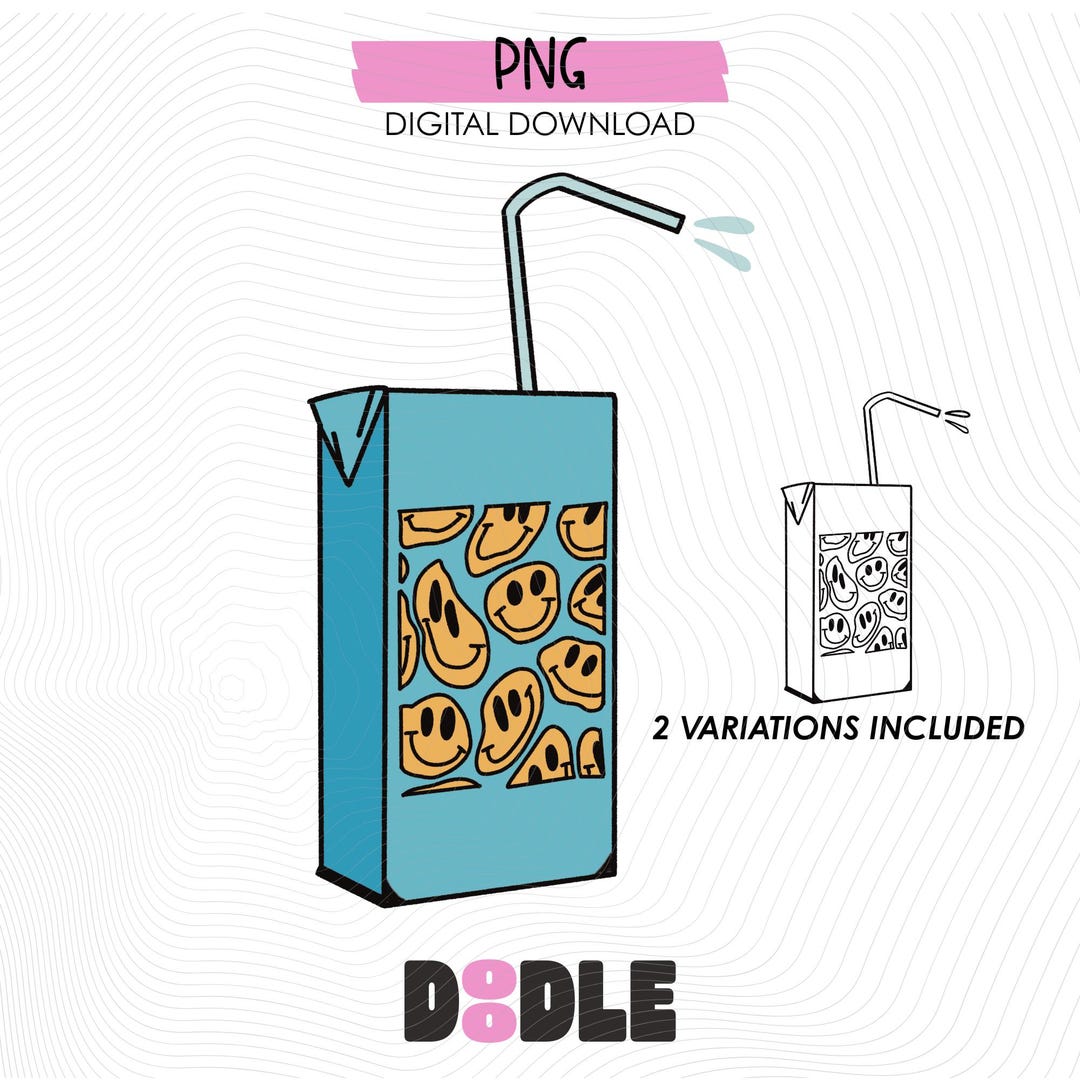 Smiley Face Juice Box PNG File, Digital Download Design for Crafts ...