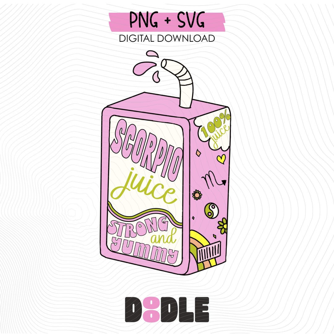Scorpio Juice Box PNG File, Retro Zodiac Signs, Astrology SVG Design ...