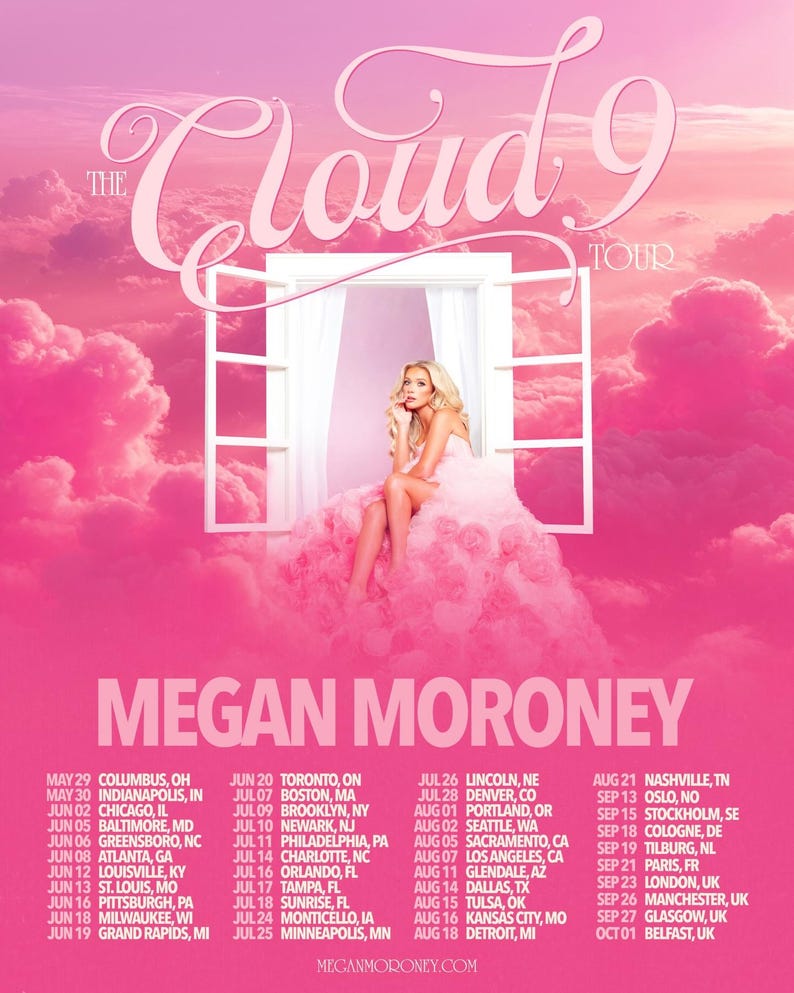 Megan Moroney Cloud 9 Tour 2026 Poster - Etsy Canada