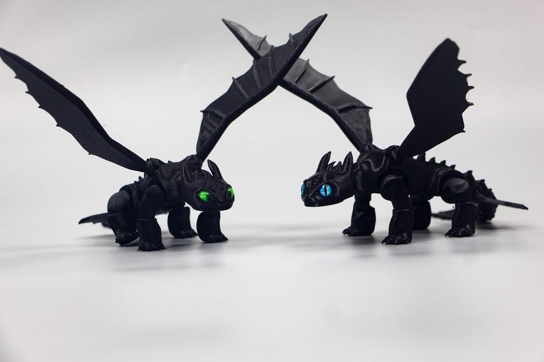 Toothless Dragon Figure | 3D Printed Articulated Toy With Moving Wings ...