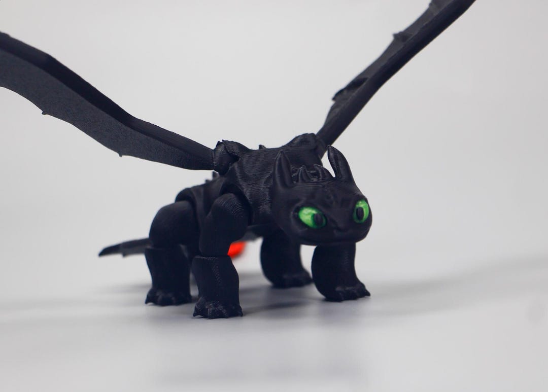3D Printed Toothless Dragon Figure: Articulated HTTYD Toy - Etsy UK