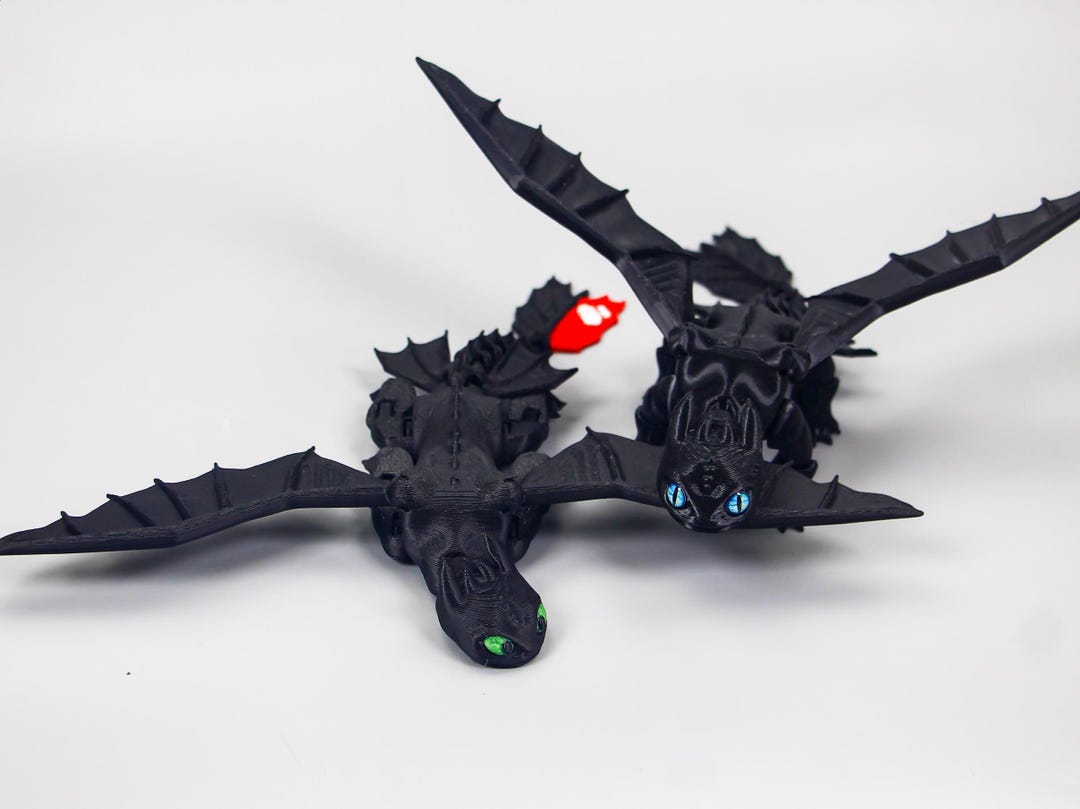 Toothless Dragon Figure | 3D Printed Articulated Toy With Moving Wings ...