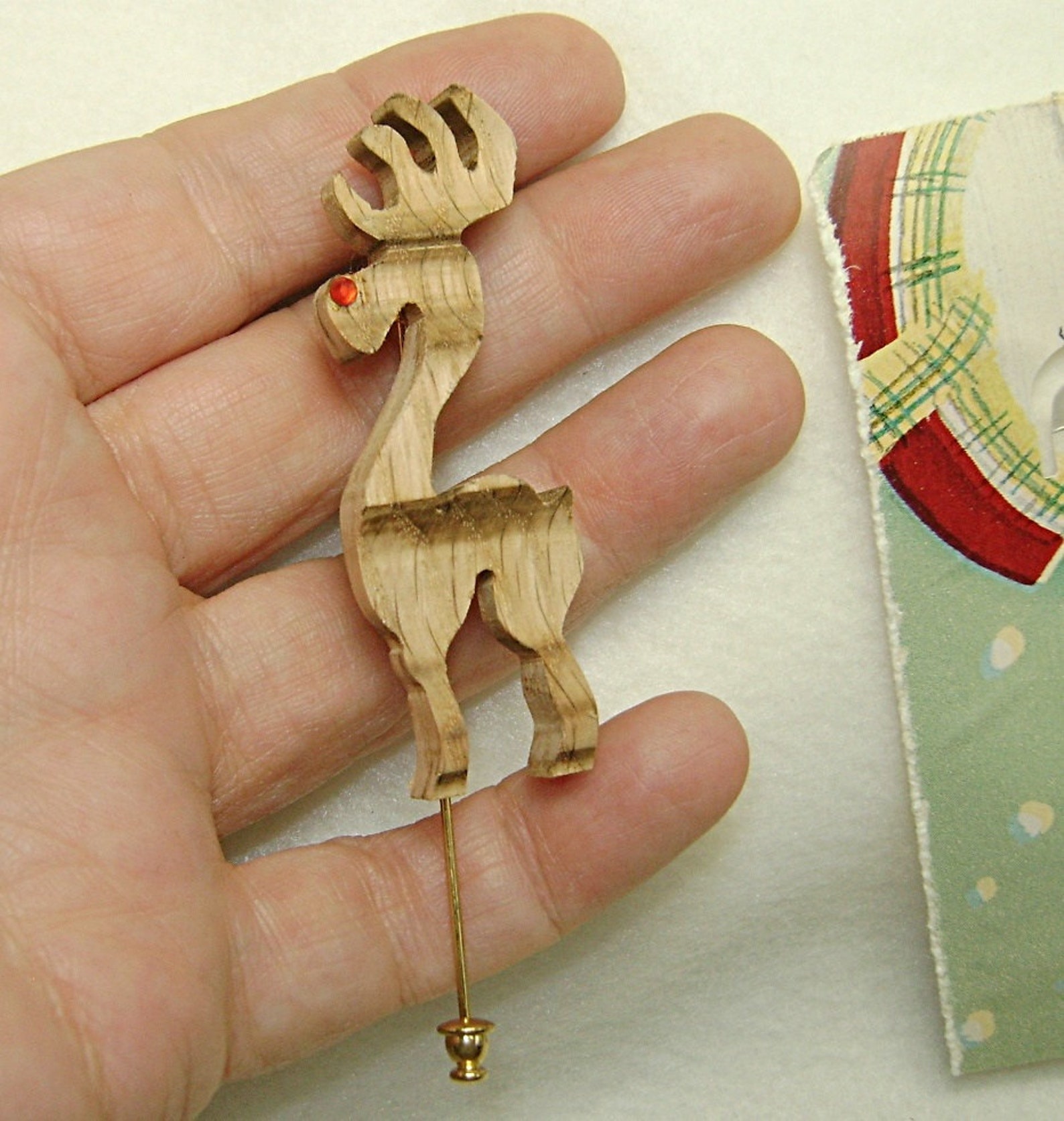 Natural Rudy 22 Blonde Walnut Rudolph Stickpin - Etsy