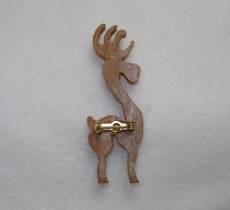 Natural 24 Rudy, Blonde Walnut Reindeer Pin, Rudolph - Etsy