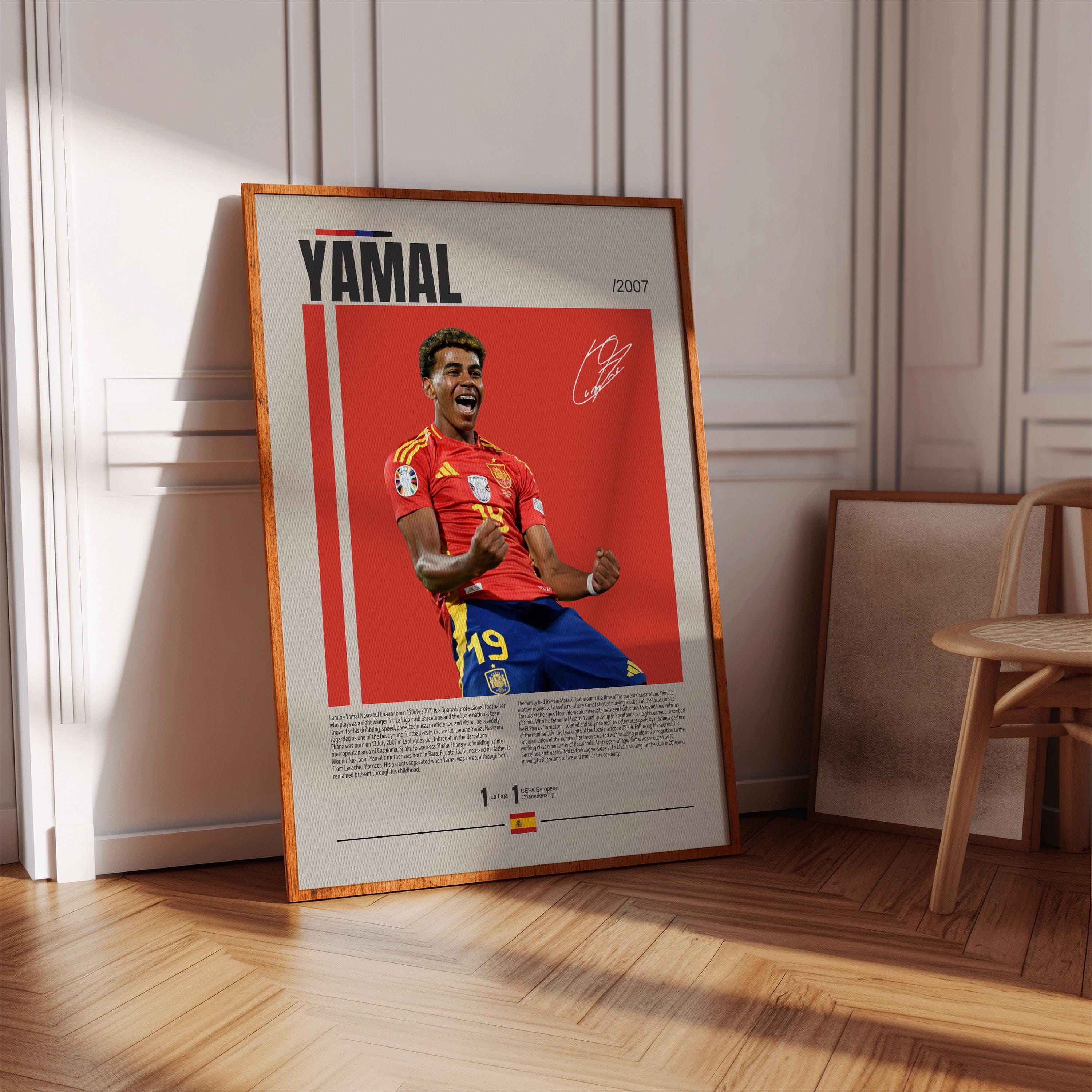 Lamine Yamal Poster, Spanish Footballer, Soccer Gifts, Sports Poster ...