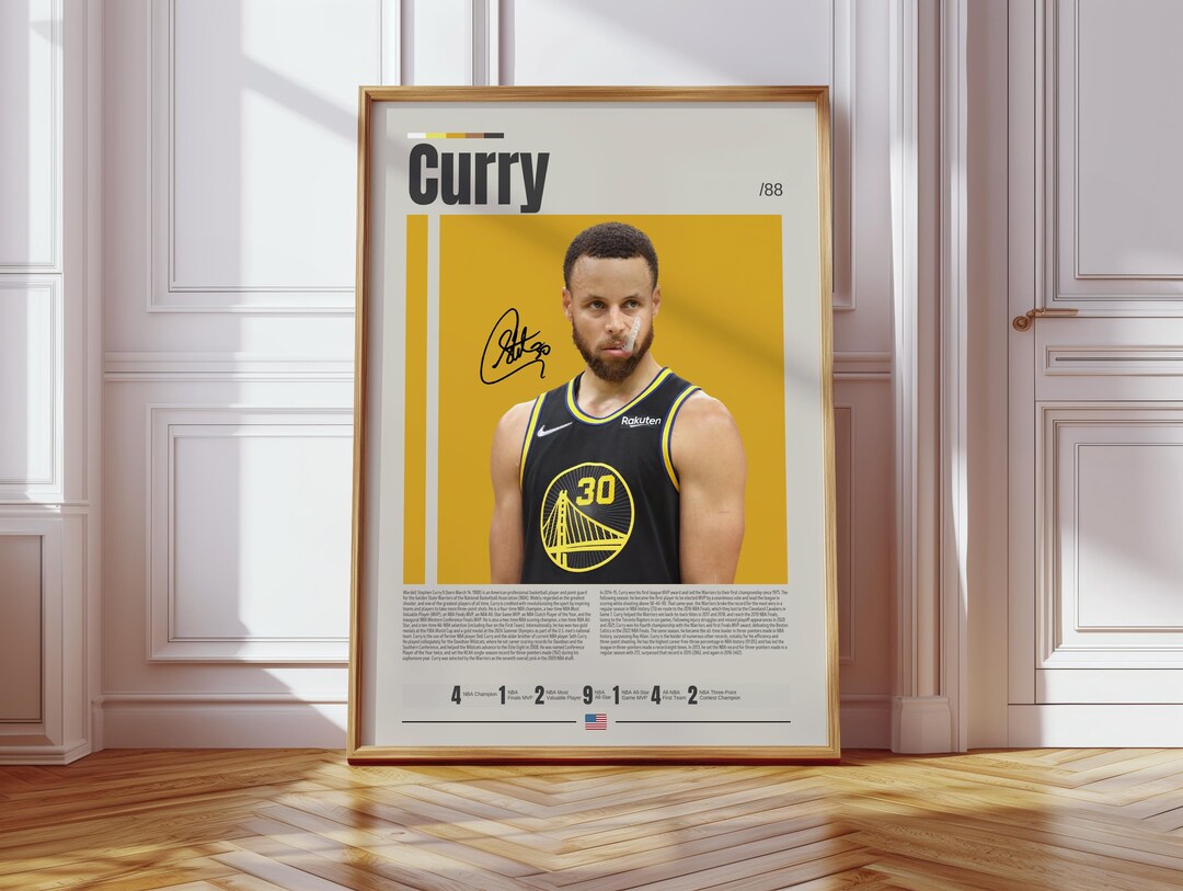 Steph Curry Poster, Golden State Warriors, NBA Poster, Sports Poster ...