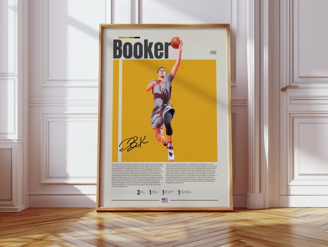 Devin Booker Poster, Phoenix Suns Poster, NBA Poster, Sports Poster ...