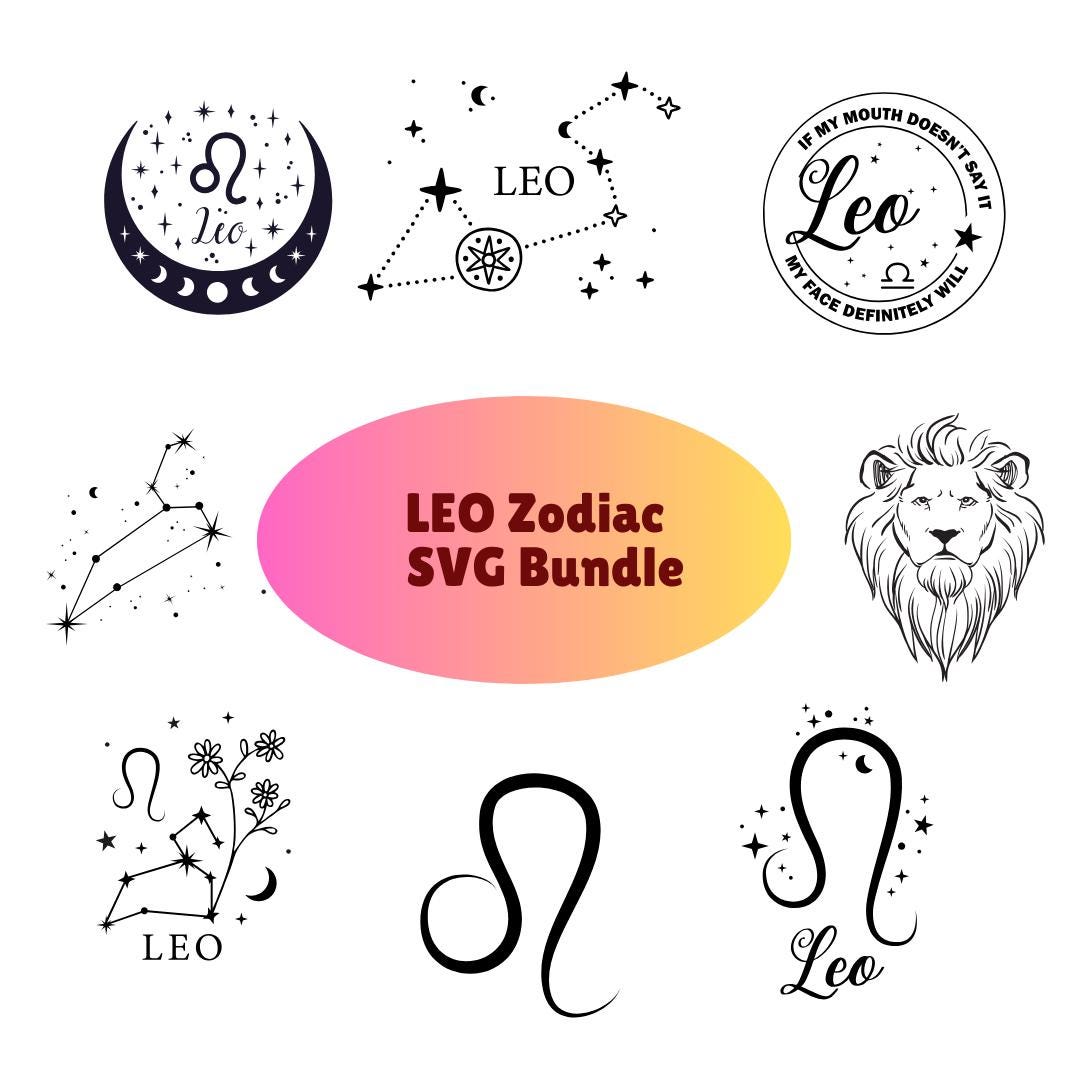 Leo SVG: Zodiac Sign Cut Files for Cricut & Silhouette, Astrology ...