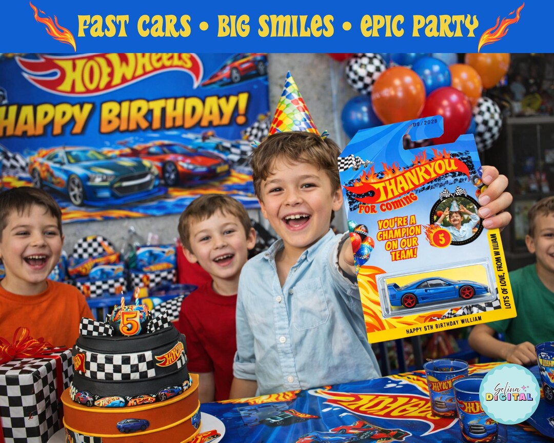 Editable Toy Car Packaging | Race Car Birthday Favor Tags (digital ...