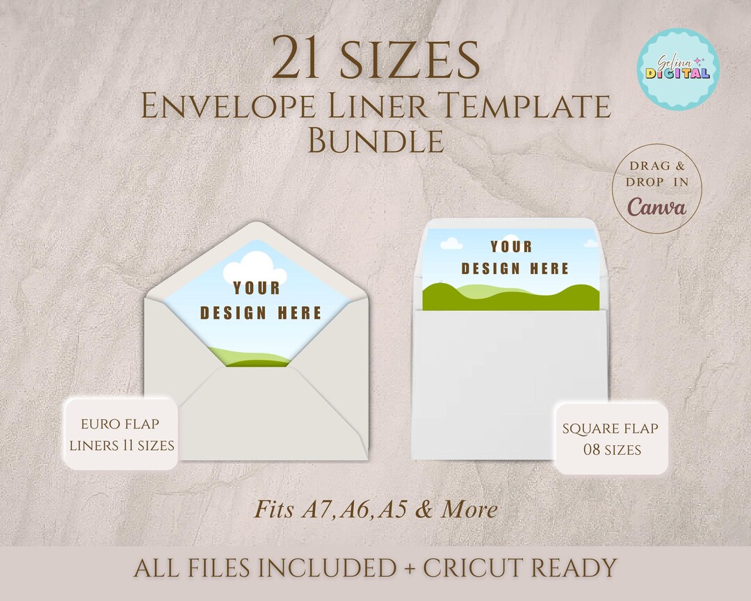 Customizable Photo Envelope Liner Templates | 21 Sizes, Canva Editable ...