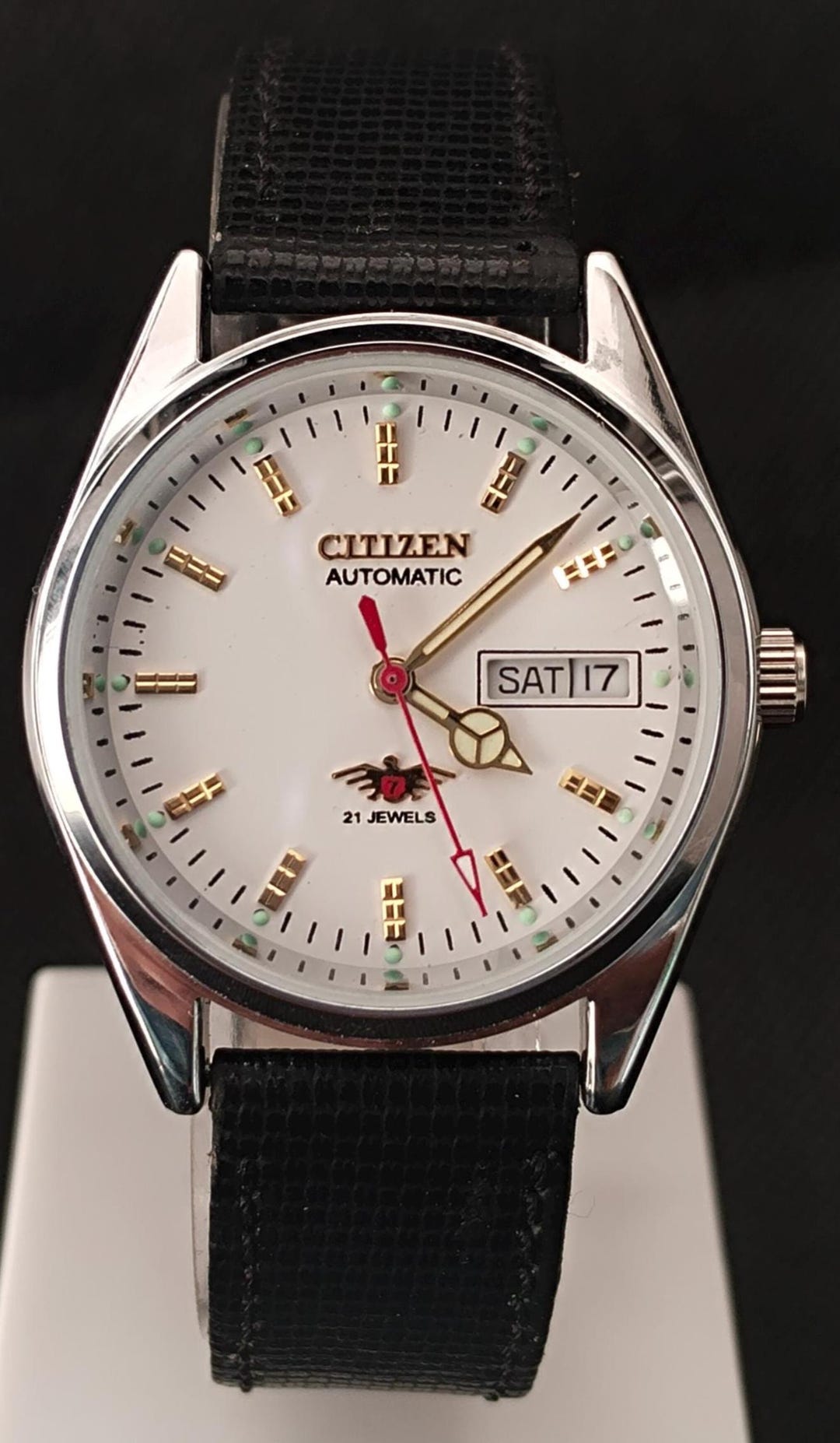 Vintage Citizen Automatic Day-date Watch: Silver Stainless Steel, 35mm ...