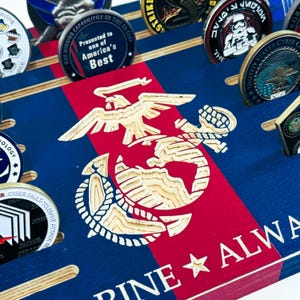 40 Coins Marines Military Challenge Coin Display Color Eagle Globe ...