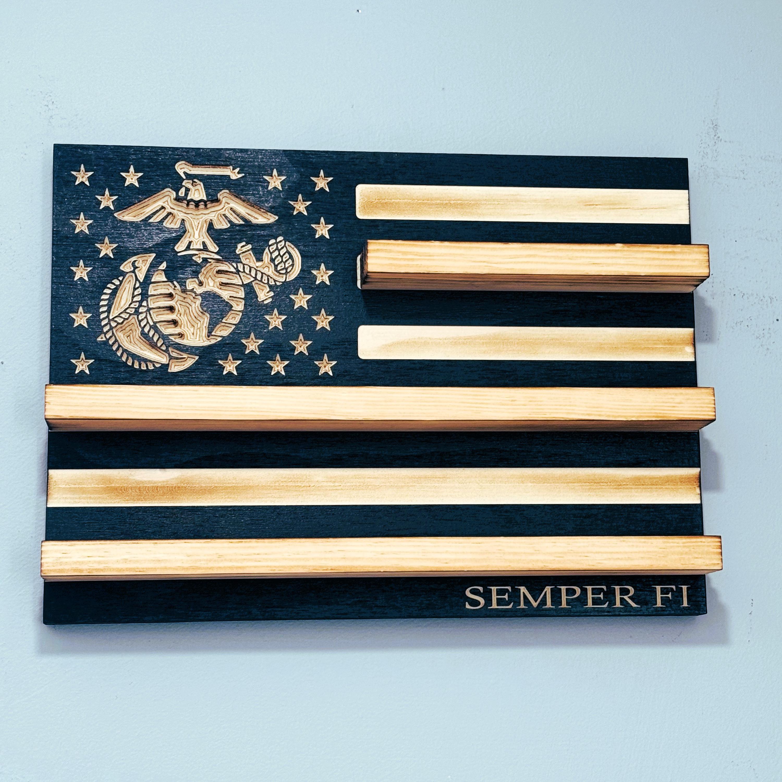 40 Coins USMC Marines Wall Mounted Military Challenge Coin Display ...