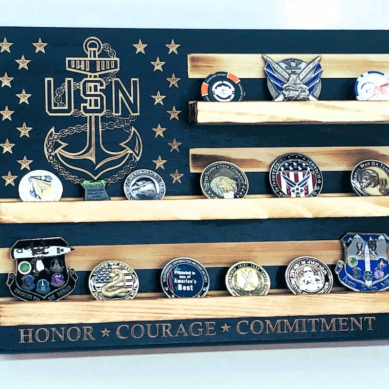 Military Coin Rack With Name - Etsy