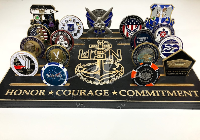 25 Coins US Navy Chief Petty Officer CPO Anchor Emblem Wood Military ...