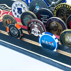 Firefighter Challenge Coin Display | Thin Red Line Flag With Maltese ...