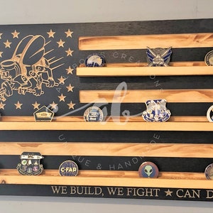 70 Coins Navy Seabees Sea Bees Wood US Flag Military Challenge Coin ...