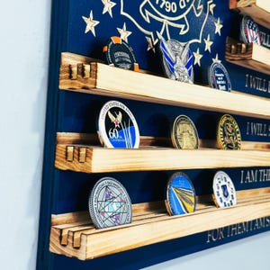 80 Coins Coast Guard CPO Creed US Flag Challenge Coin Display Holder ...