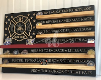 Firefighter Challenge Coin Display Holder Firefighter's Prayer ...