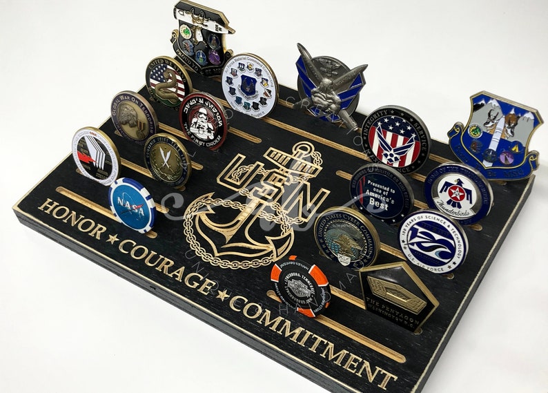 25 Coins US Navy Chief Petty Officer CPO Anchor Emblem Wood Military ...
