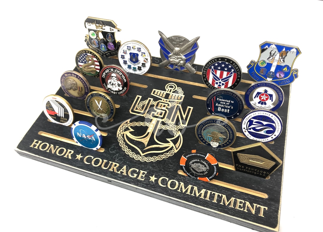 25 Coins US Navy Chief Petty Officer CPO Anchor Emblem Wood Military ...