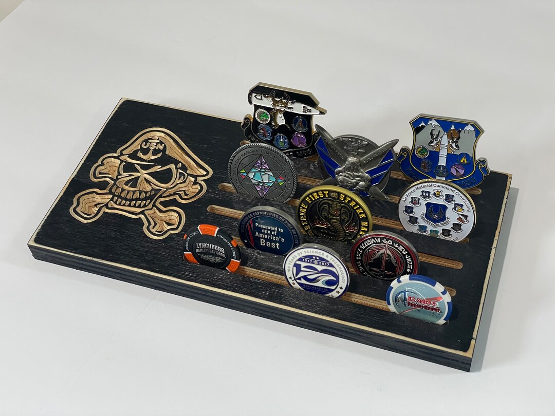 20 Coin Skull US Navy Chief Petty Officer CPO Wood Military Challenge ...