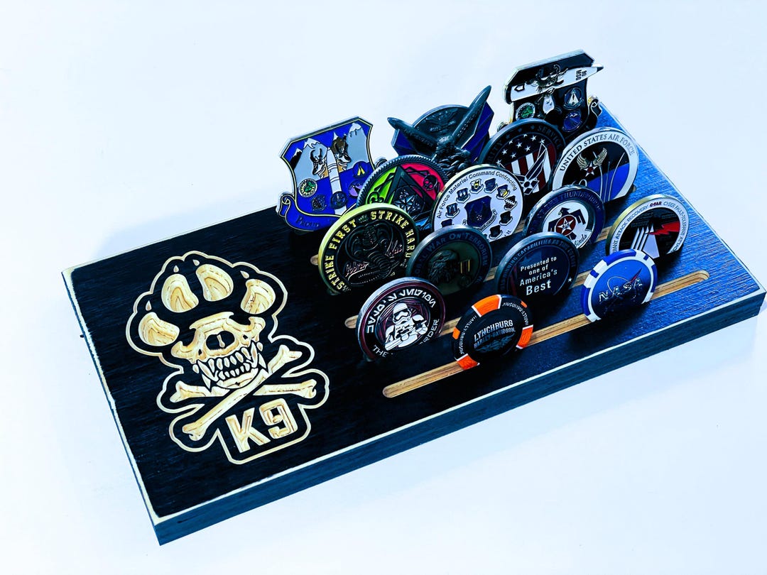 20 Coins K9 Challenge Coin Holder | Police Dog Unit Coin Display ...
