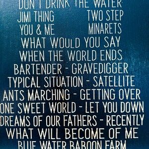 Dave Matthews Band Greatest Hits Lyrics Engraved Rustic Wood Acoustic ...