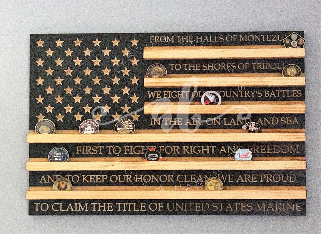 100 Coins USMC Marine Hymn Song Corps US Flag Challenge Coin Morale ...