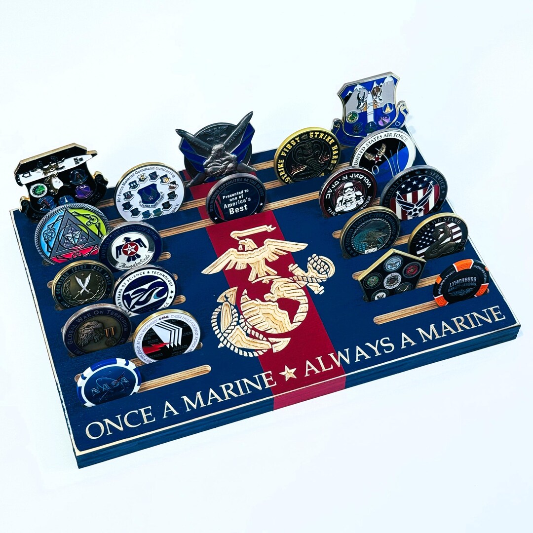40 Coins Marines Military Challenge Coin Display Color Eagle Globe ...