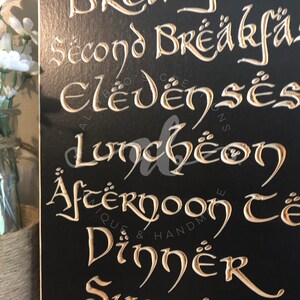 Hobbit Daily Meals Menu Second Breakfast Rustic Distressed Engraved ...