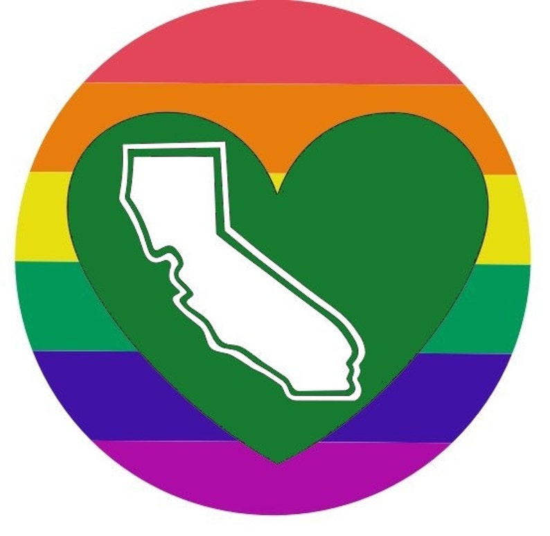 Rainbow's Forever California Heart Decal - Etsy