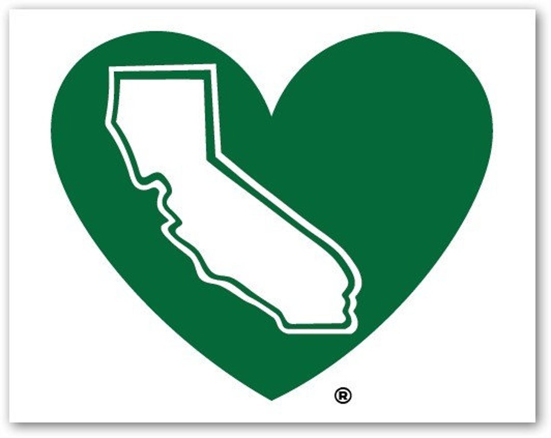 The California Green Heart Decal - Etsy