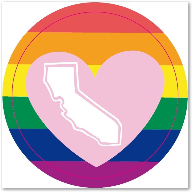 Rainbow's Forever California Heart Decal - Etsy