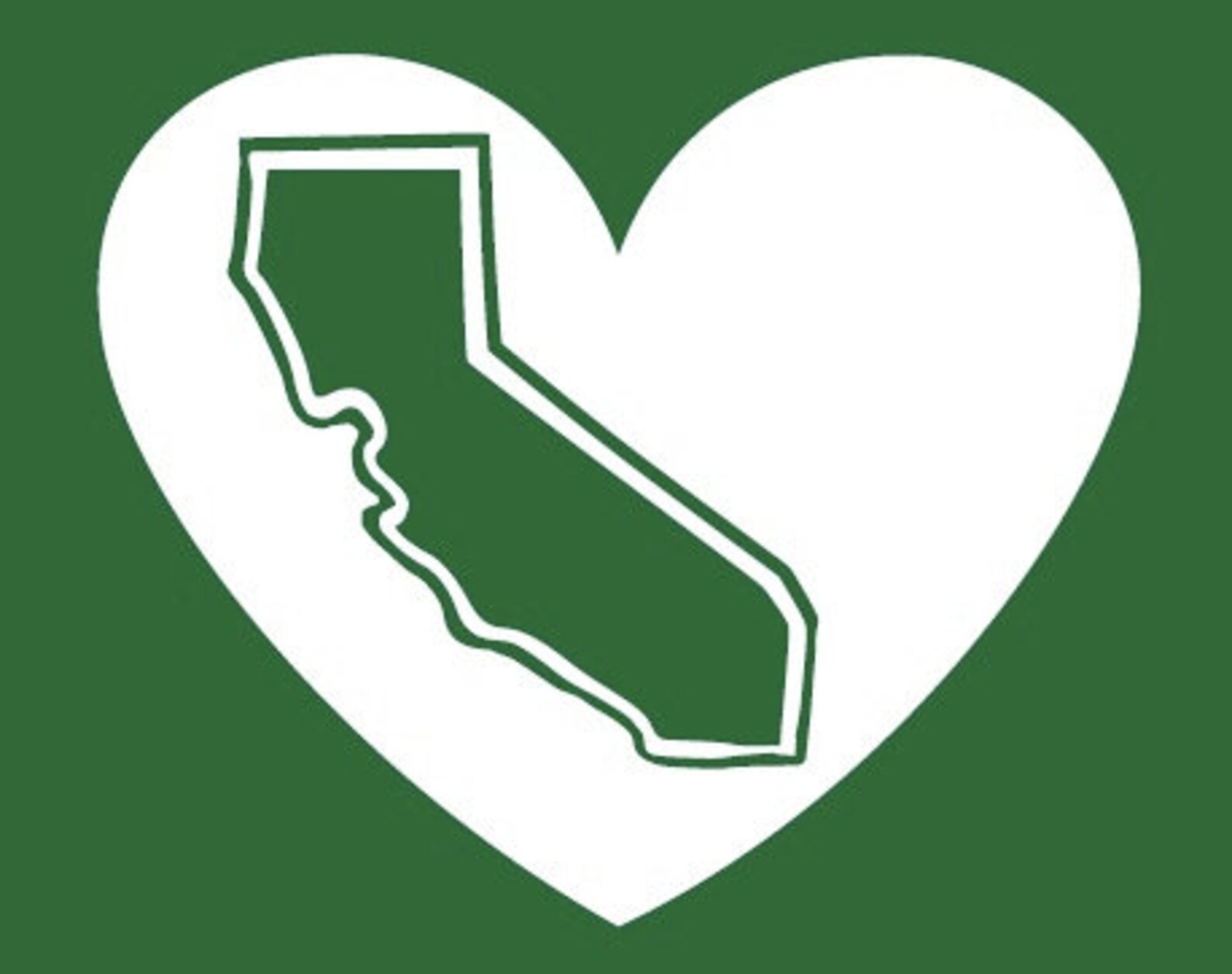 The Green State California Heart Decal - Etsy