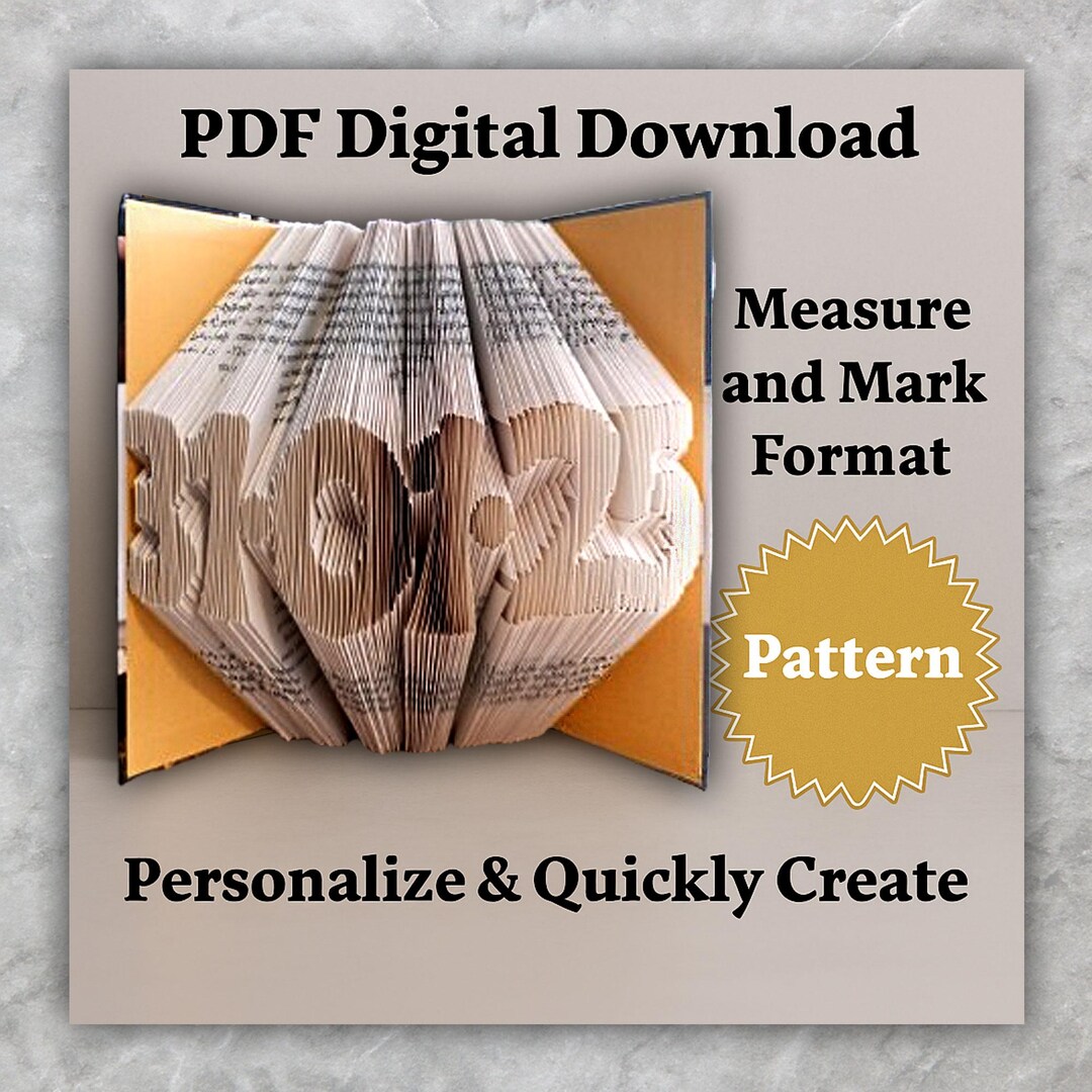 Custom Date Folded Book Pattern – Paper Anniversary DIY Gift (PDF ...