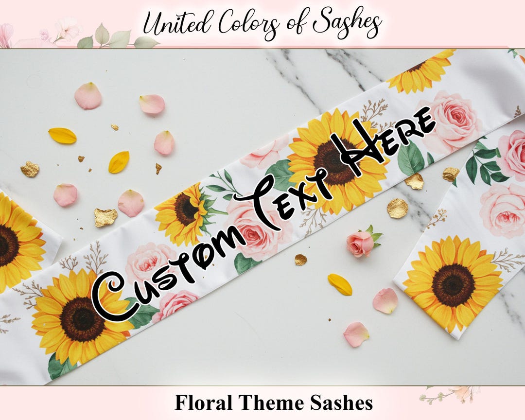 Personalized Floral Sash Theme Custom Bride to Be Theme Sash ...