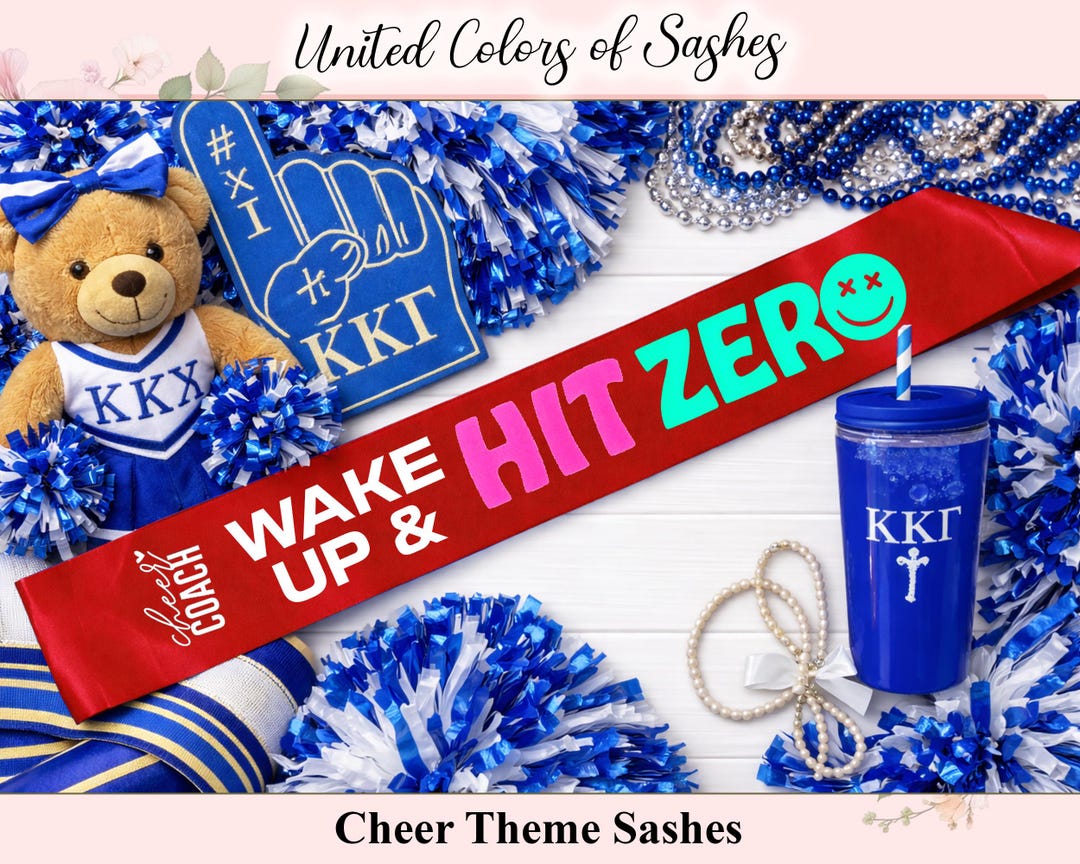 Custom Wake up and Hit Zero Cheer Sash Custom Team Spirit Sash ...
