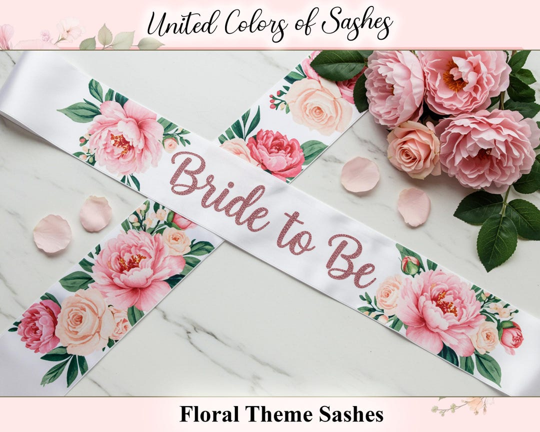 Personalized Floral Theme Sash Bride to Be Customized Sash Hen Party ...